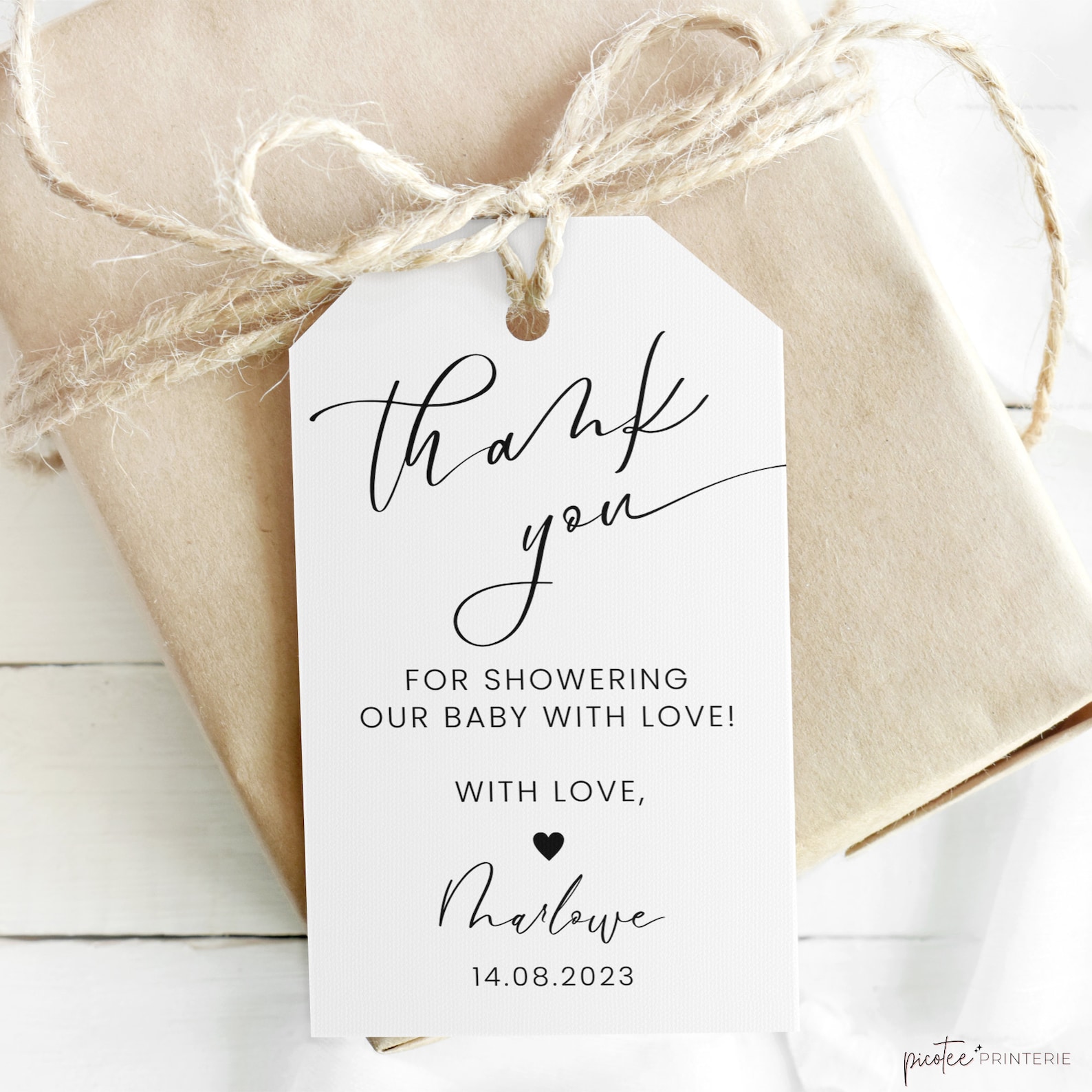 Thank You Tags Baby Shower, Baby Shower Favor Tags to Print, Baby ...