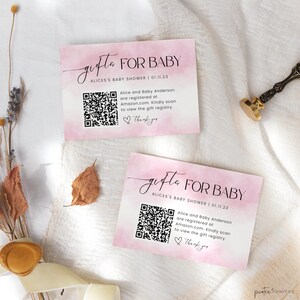 Baby Shower QR Code Gift Registry Card, Gift Registry QR Code ...