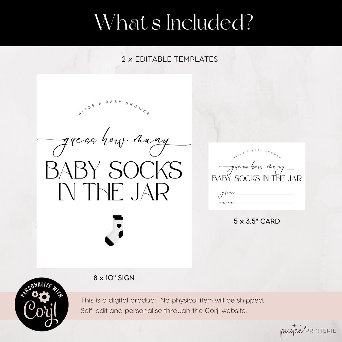 Guess How Many Baby Socks Are in the Jar Game How Many Baby - Etsy