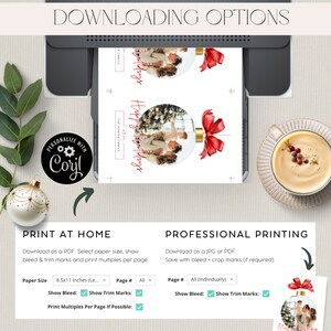 Modern Christmas Photo Card Template, Editable Bauble Merry Christmas ...