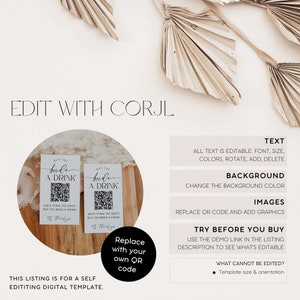 Buy the Bride A Drink Template, Bride Venmo Bachelorette Card, QR Code ...