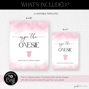 Baby Shower Sign the Onesie Sign, Minimalist Baby Onesie Guestbook ...