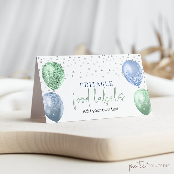 Buffet Label Food Tent Card Boys Birthday Folded Place - Etsy