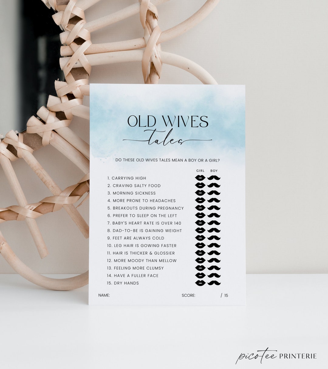 Old Wives' Tale Baby Shower Game, Printable Old Wives Tale, Baby Myths ...