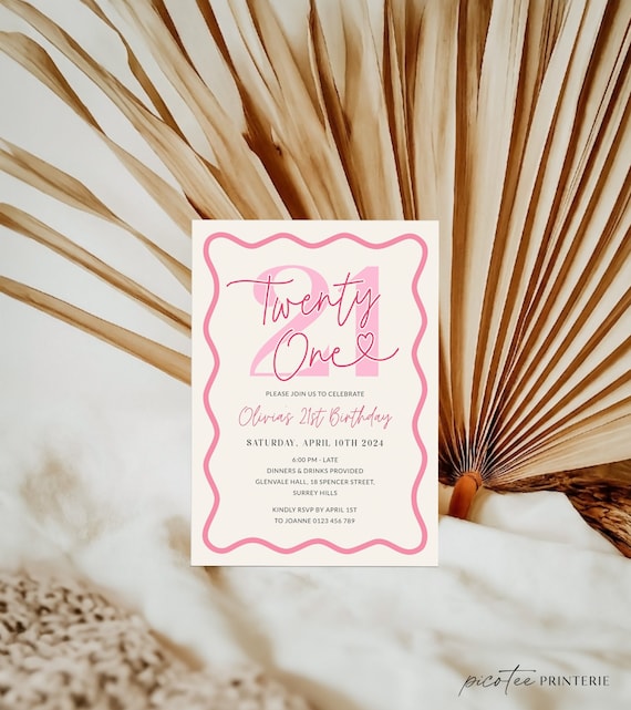 21st Birthday Party Invitation Borders