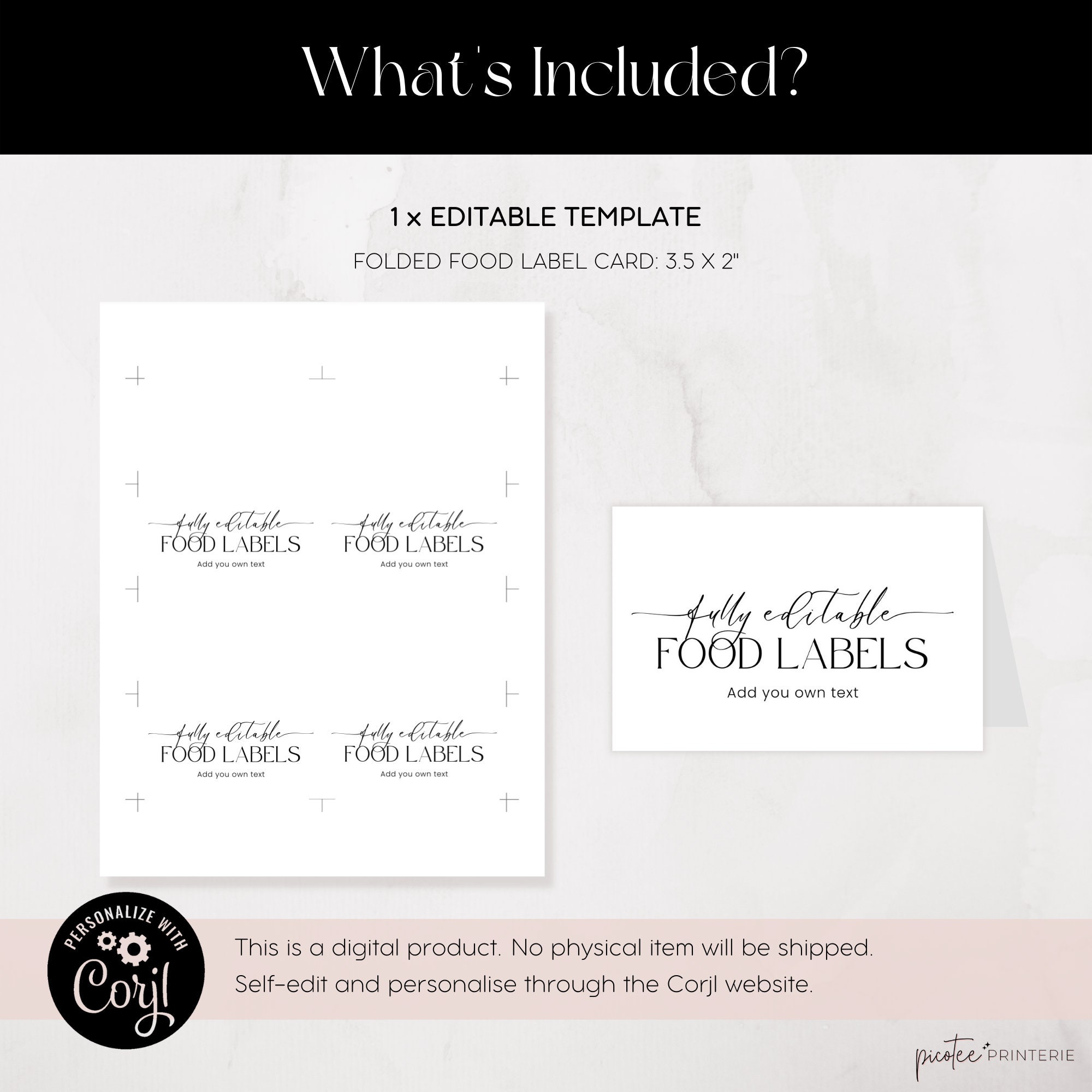 Baby Shower Food Labels Minimalist Food Label Card Food Tent - Etsy