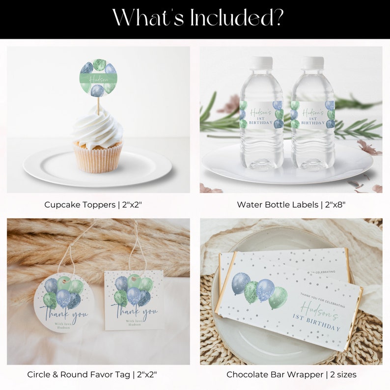 Editable Invitation Bundle Printable Birthday Bundle Blue - Etsy