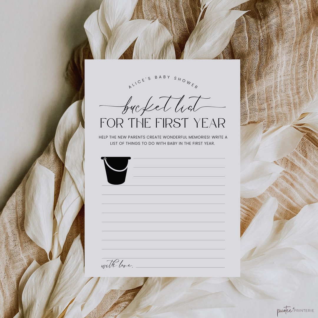 Minimalist Baby Bucket List Game, Baby's First Year, Minimal Baby ...