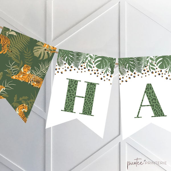 Happy Birthday Jungle Banner - Etsy