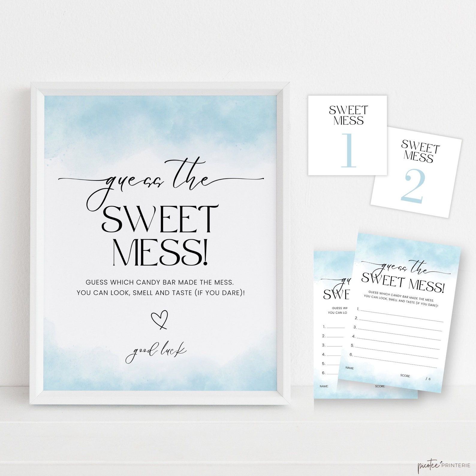 Blue Baby Shower Games Bundle, Printable Baby Shower Game Bundle ...