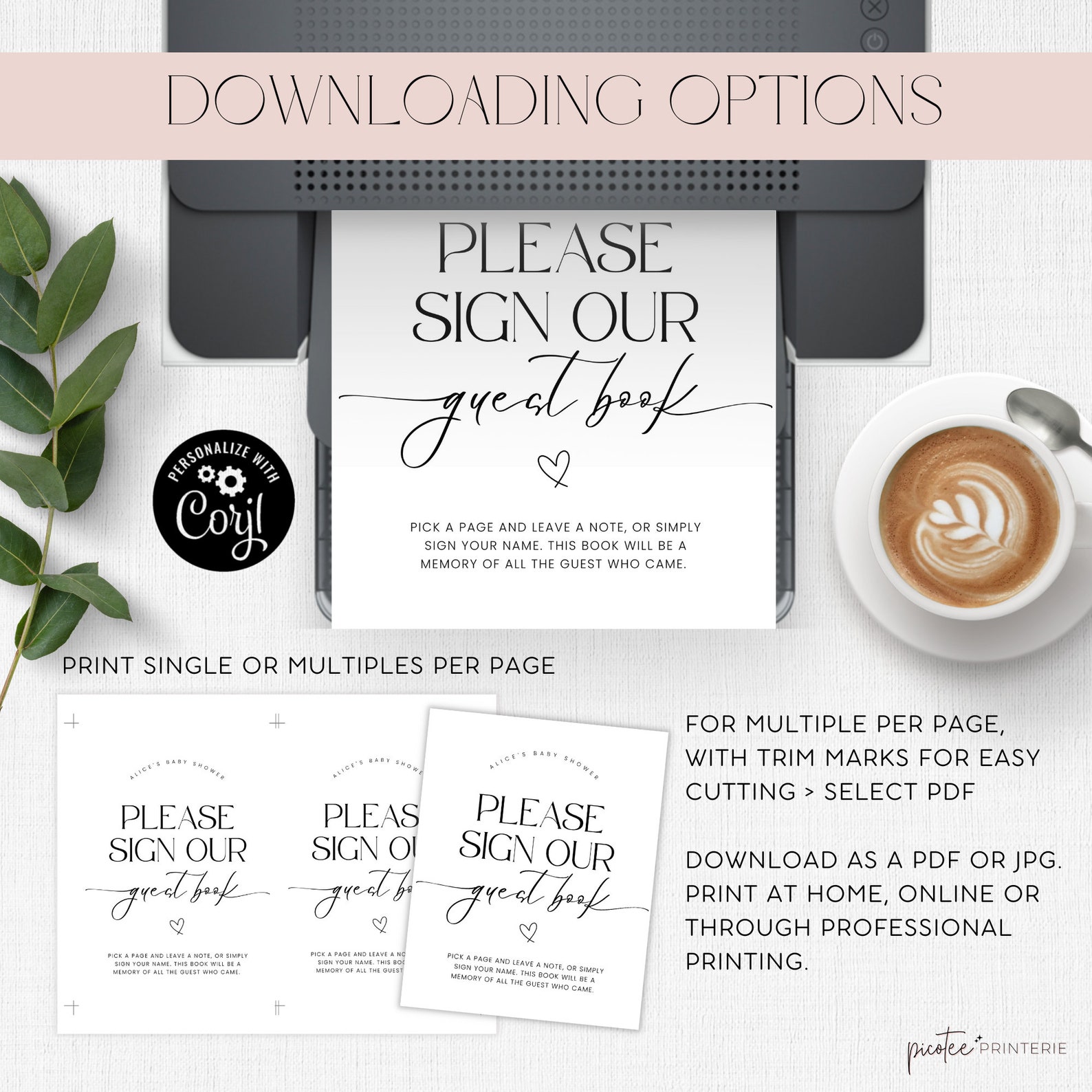 Baby Shower Guest Book Sign, Please Sign Our Guest Book, Minimalist ...