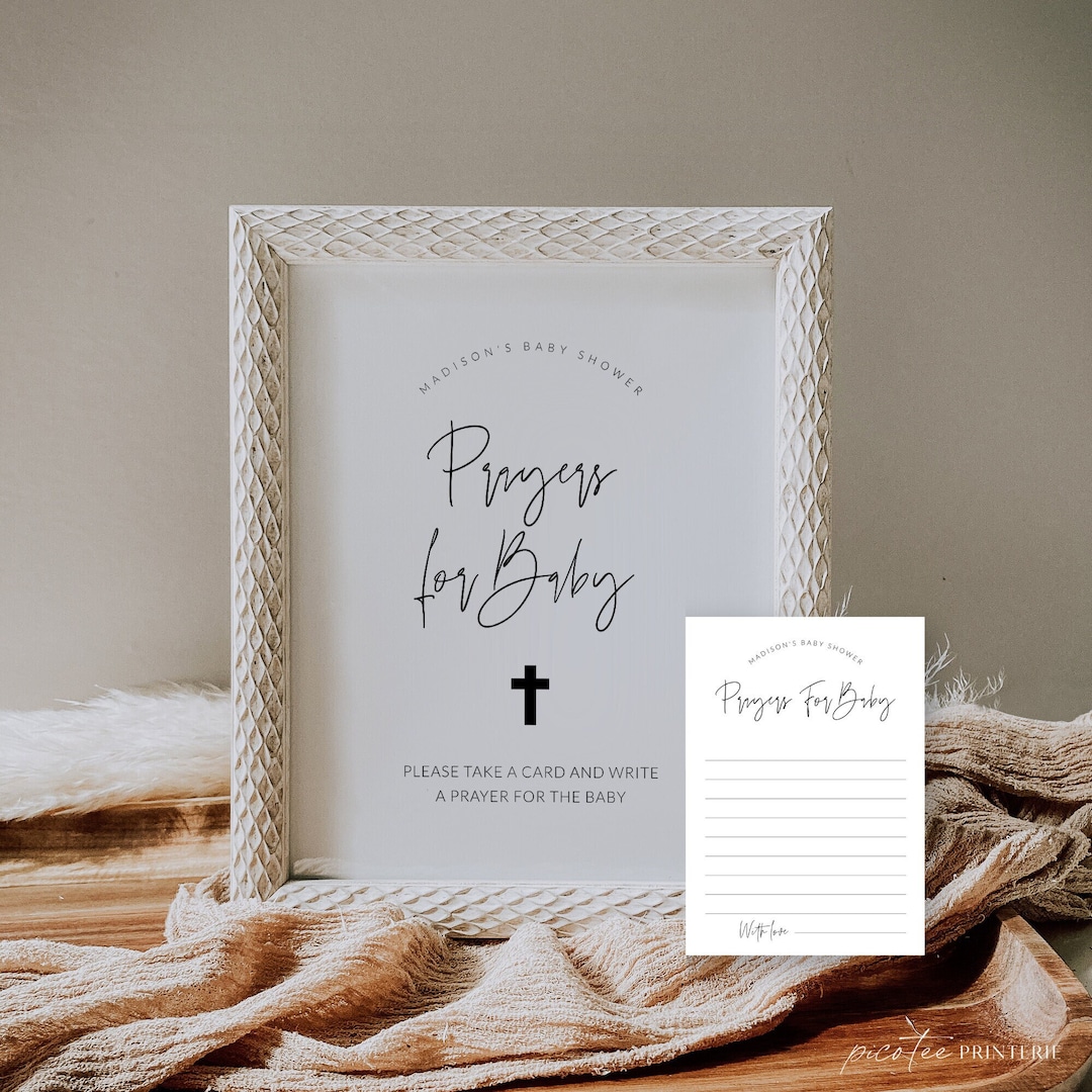 Prayer Cards for Baby Shower, Prayers for Baby Card Printable ...