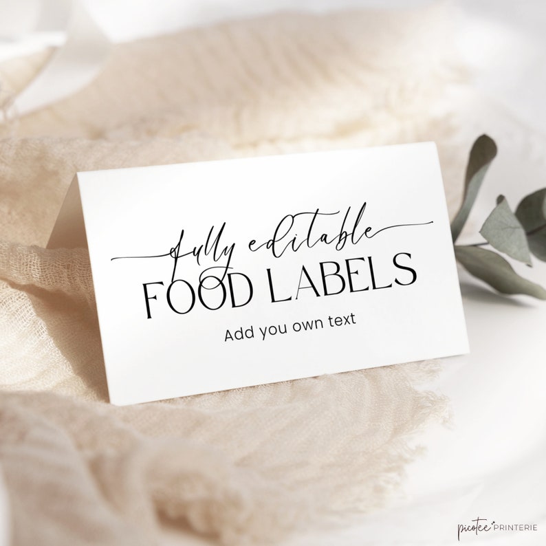 Baby Shower Food Labels Minimalist Food Label Card Food Tent - Etsy