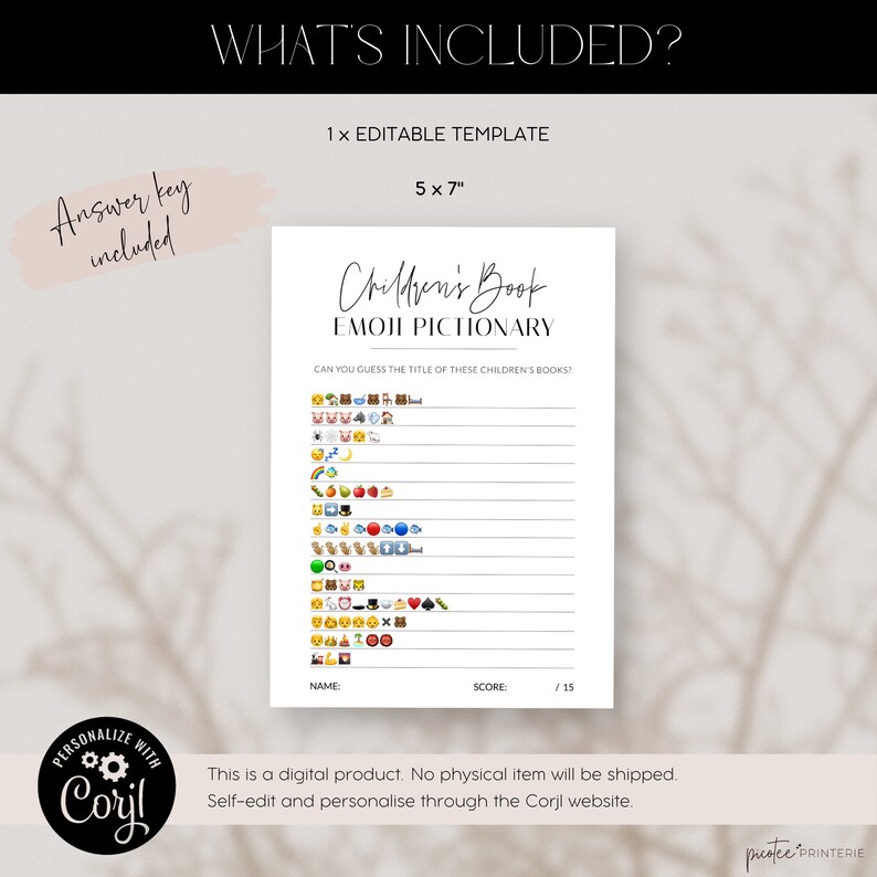 Emoji Pictionary Baby Shower Game With Answer Key - Etsy UK