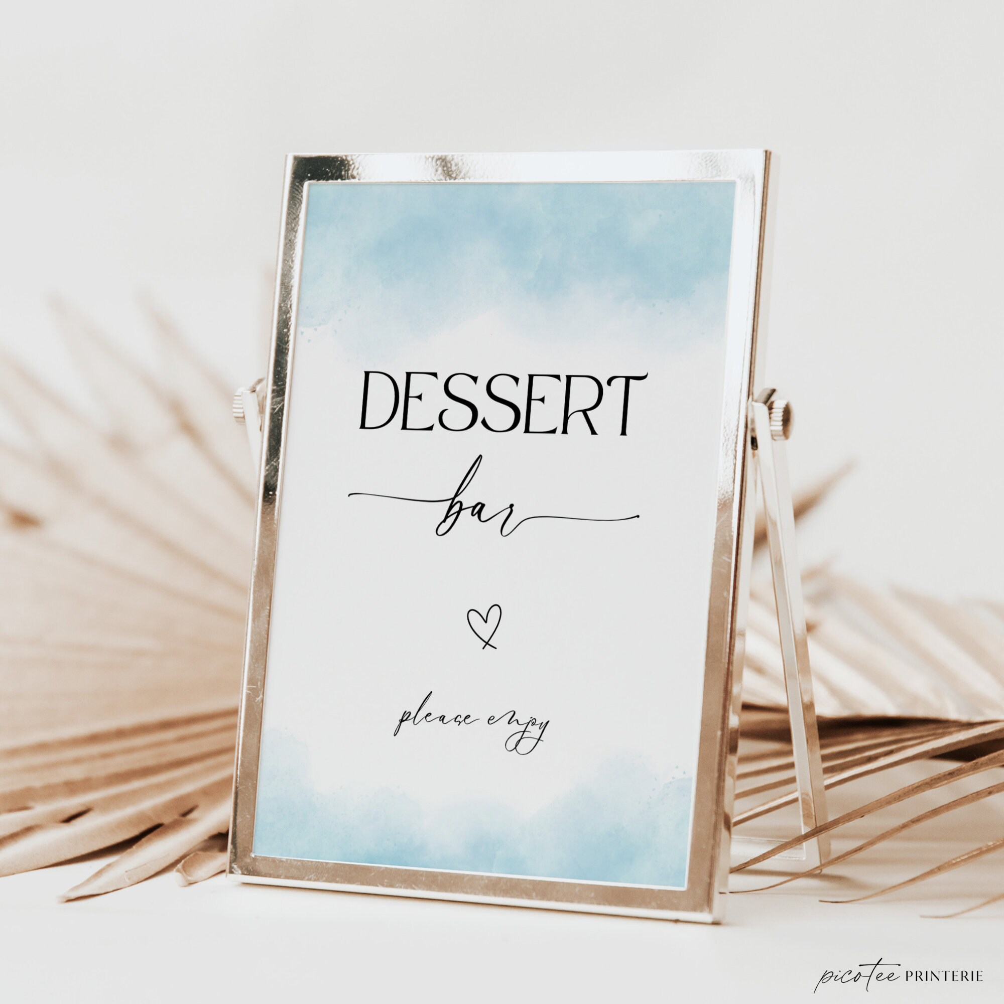 Dessert Bar Sign Baby Shower, Printable Dessert Table Sign Blue ...