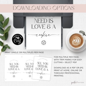 All You Need is Love and A Cookie Sign, Minimalist Baby Shower Dessert ...