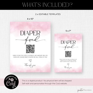 Baby Shower QR Code Diaper Fund Sign, Printable Cash Gift Sign, Venmo ...