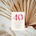 Bow Wavy Border 40th Birthday Invitation Women, Modern Scalloped 40th ...