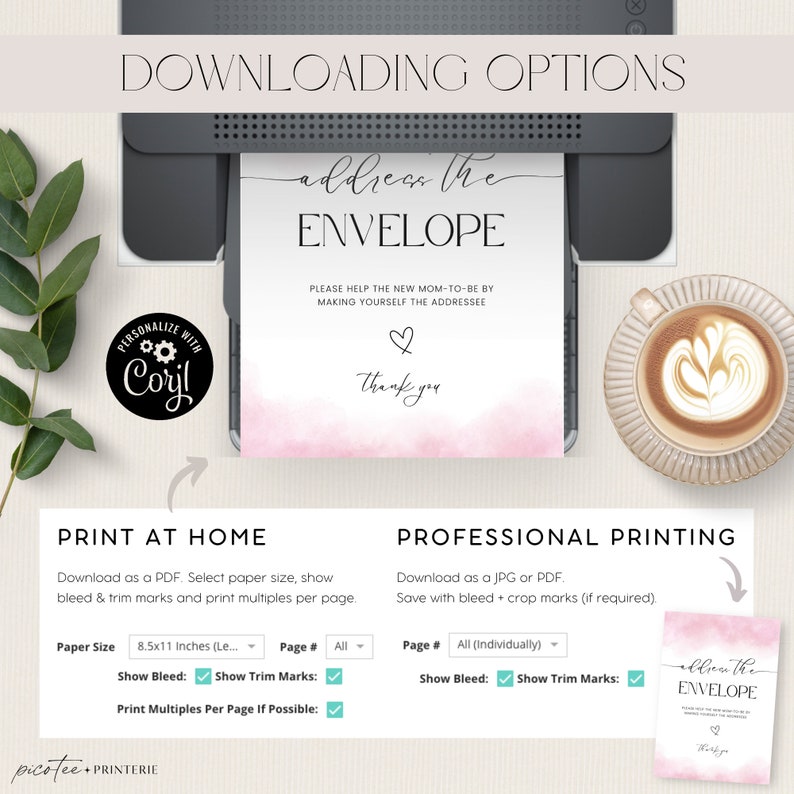 Address the Envelope Pink, Modern Baby Shower Sign Girl, Write Your ...