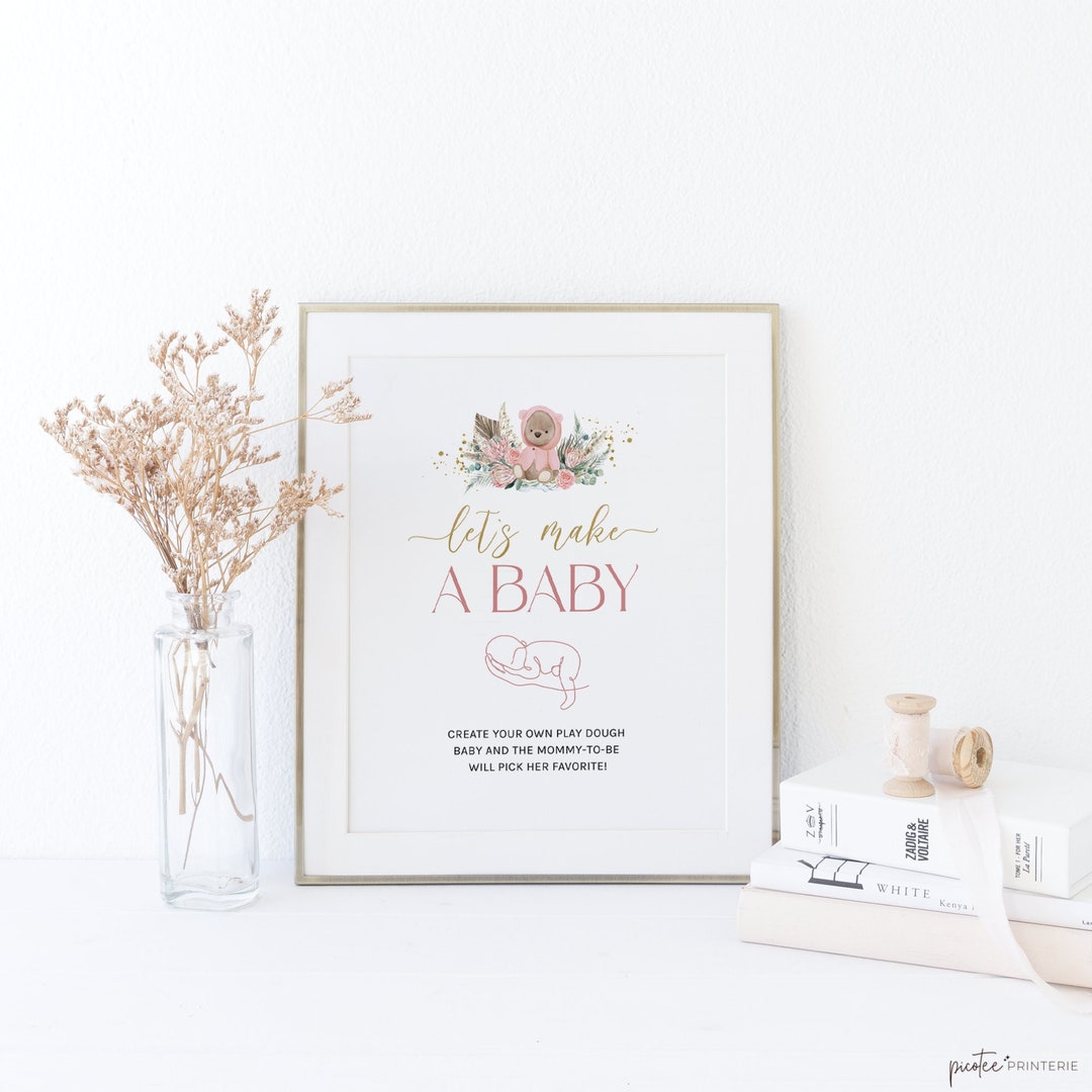 Let's Make A Baby Game, Make a Baby Game Printable, Boho Baby Shower ...
