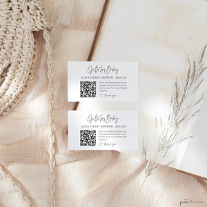 Baby Shower Gift Registry Card QR Code, Baby Gift QR Code, Minimalist ...