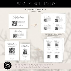 Baby Shower Gift Registry Card QR Code, Baby Gift QR Code, Minimalist ...