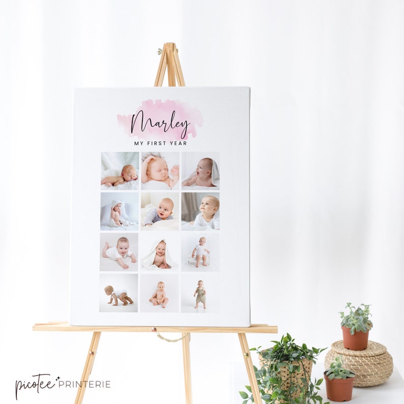 My 1st Year Photo Poster Template Printable Baby's First - Etsy