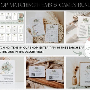 Baby Memory Game, Guess the Baby Items, Boho Baby Shower, Baby Memory ...