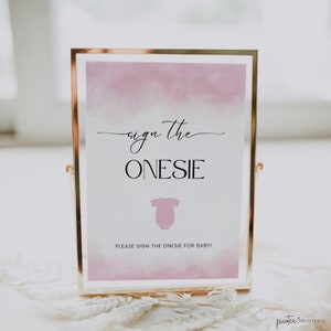 Baby Shower Sign the Onesie Sign, Minimalist Baby Onesie Guestbook ...