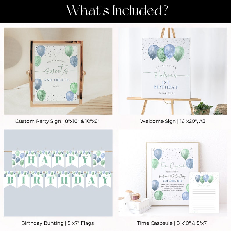 Editable Invitation Bundle Printable Birthday Bundle Blue - Etsy