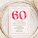 Wavy Border 60th Birthday Invitation Women, Modern Scalloped 60th Party ...