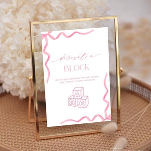 Coquette Pink Bow Decorate A Block Activity, Baby Girl Blocks Shower ...