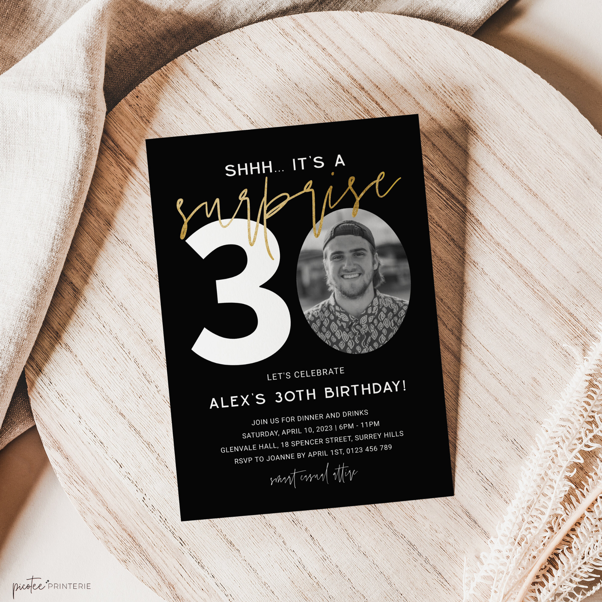 Surprise 30th Birthday Party Invitations