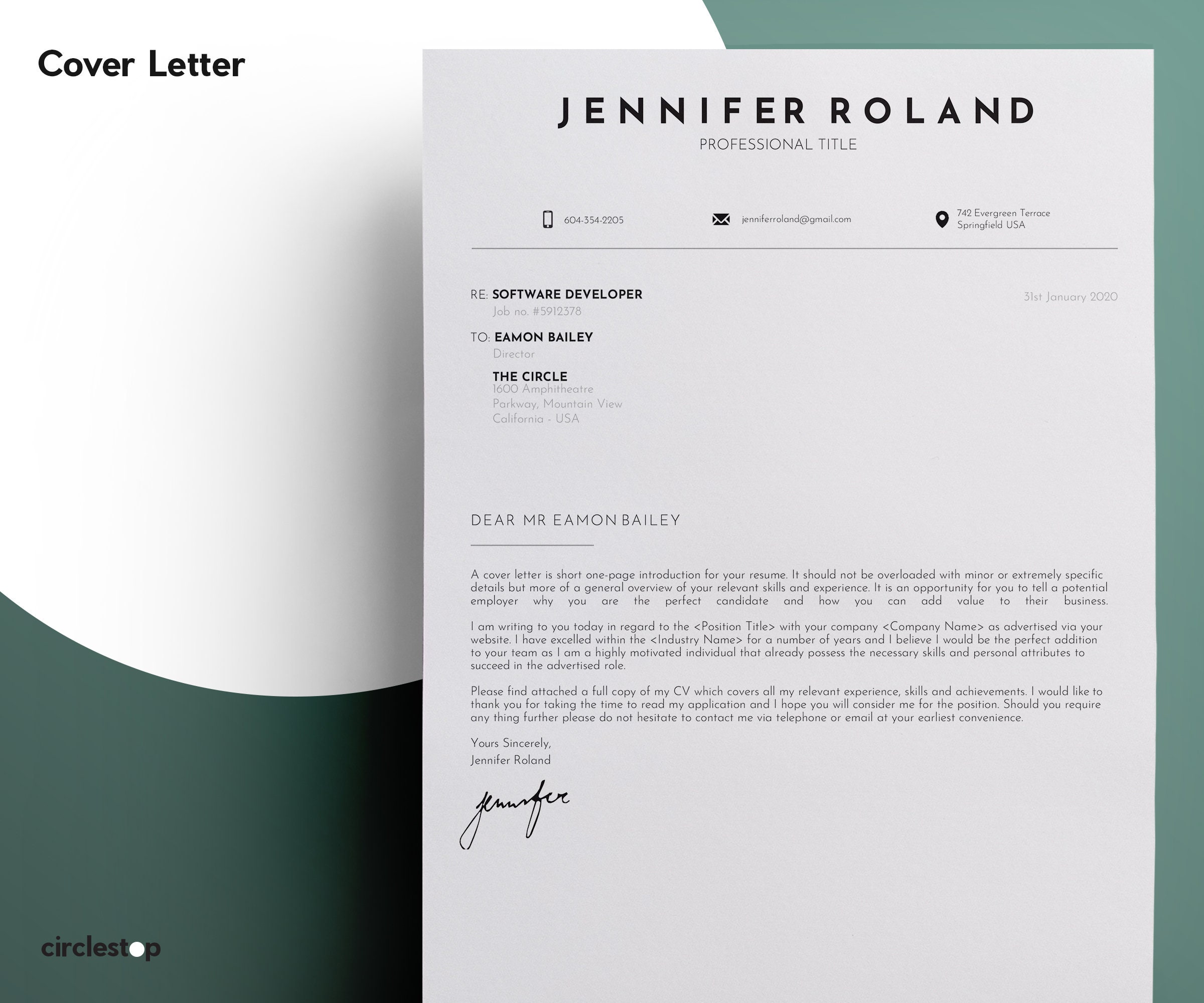 Resume Template for Microsoft Word - Professional, Modern & Minimalist ...