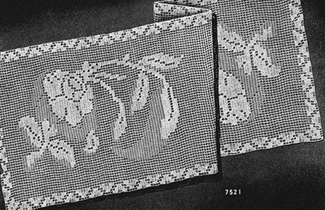 Vintage Rose Table Runner Pattern PDF Crochet Pattern Filet - Etsy