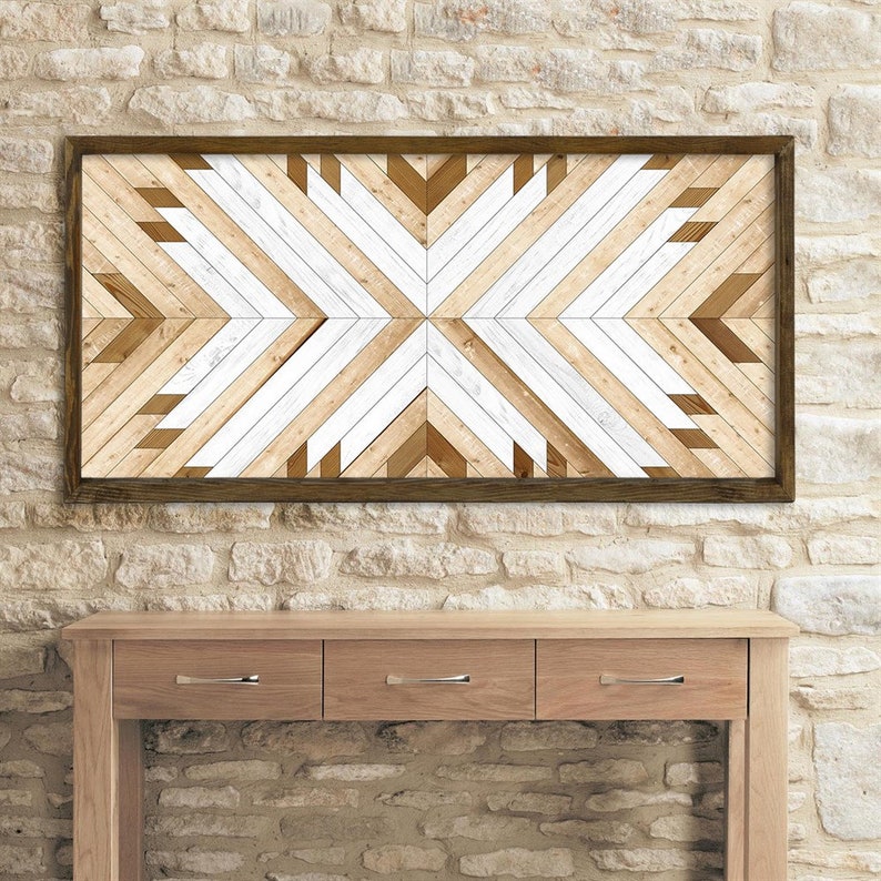 Geometric Wood Wall Art Wood Wall Art Reclaimed Wood Wall | Etsy