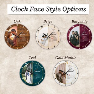 Custom 1st Wedding Anniversary Wall Clock With Photo, Paper Wedding ...