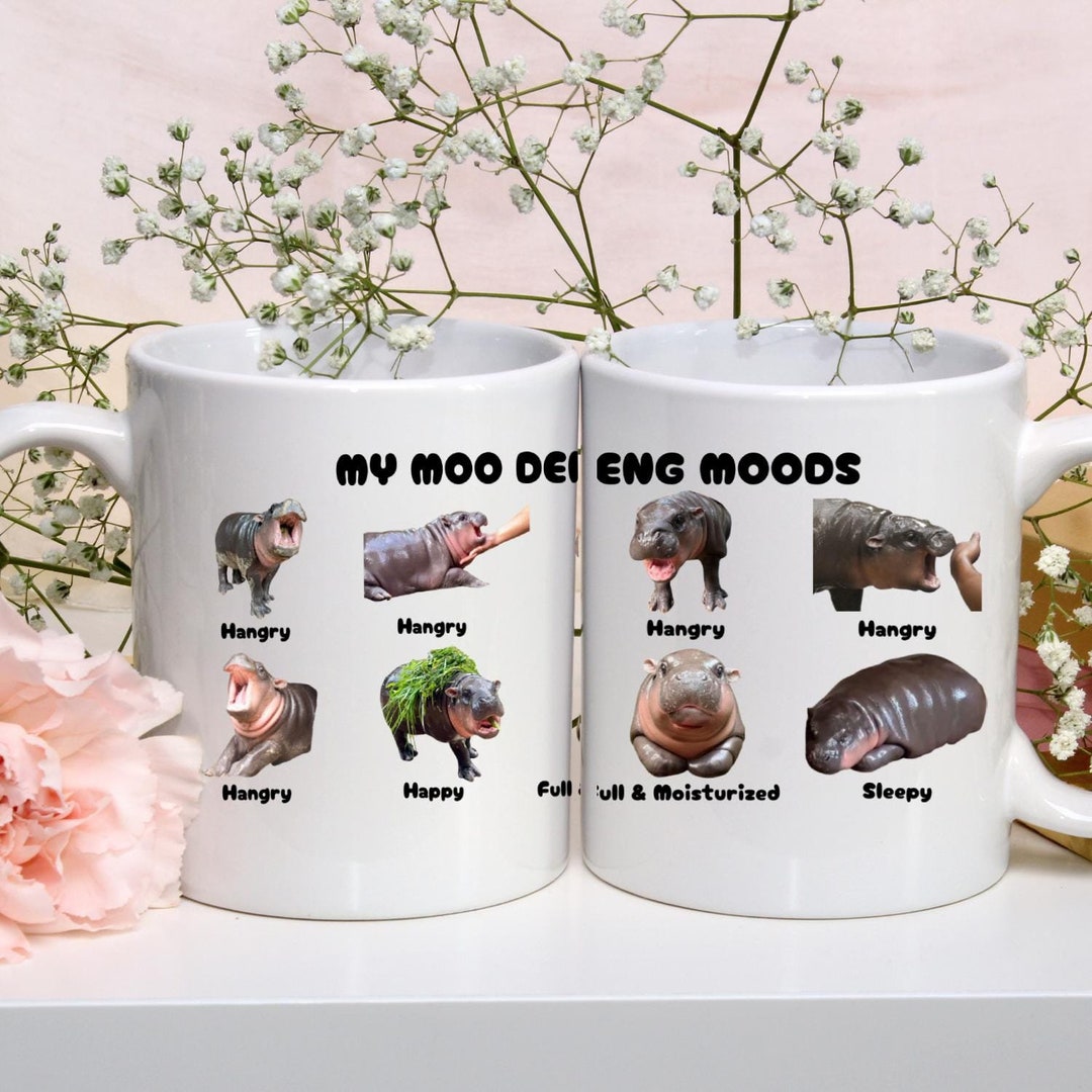 Moodeng Mood Sassy Hippo Mug, Moo Deng Coffee Mug, Moodeng Gang Mug ...