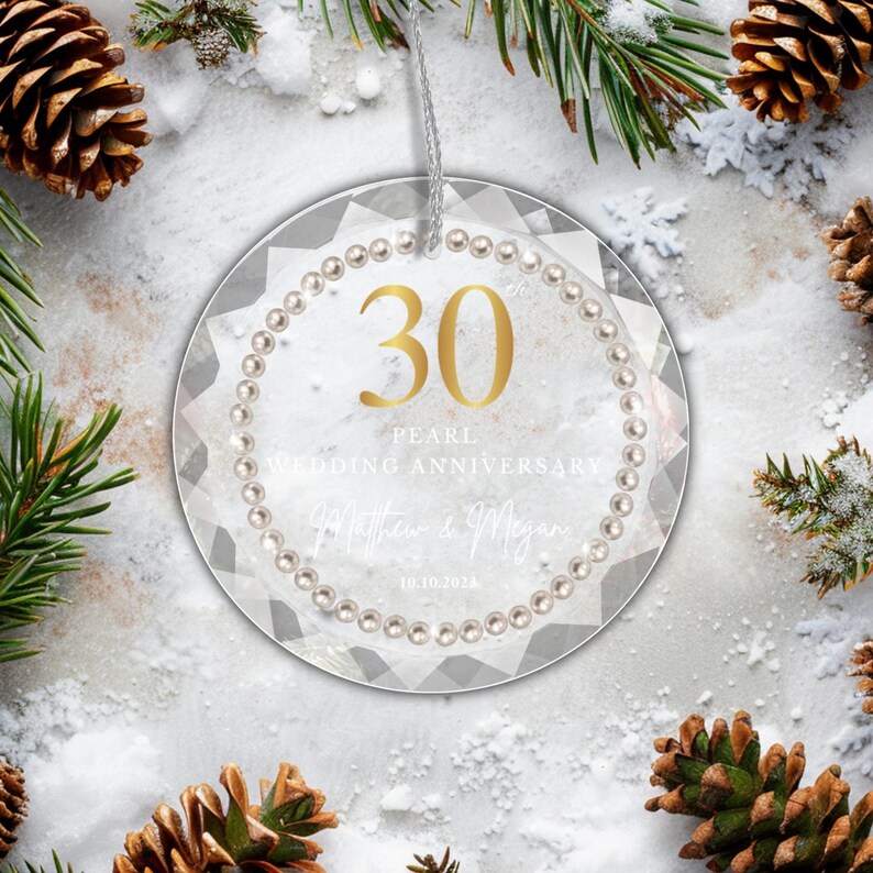 Personalized 30th Anniversary Ornament, 30 Years Wedding Gift, Thirty ...
