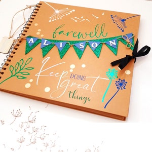 Personalised Farewell Scrapbook, Guest Book, Keepsake Memory Scrapbook ...
