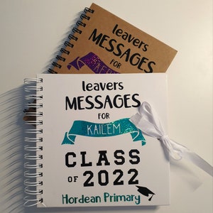 School Leavers Messages Book, Personalised Keepsake Leavers Scrapbooks ...