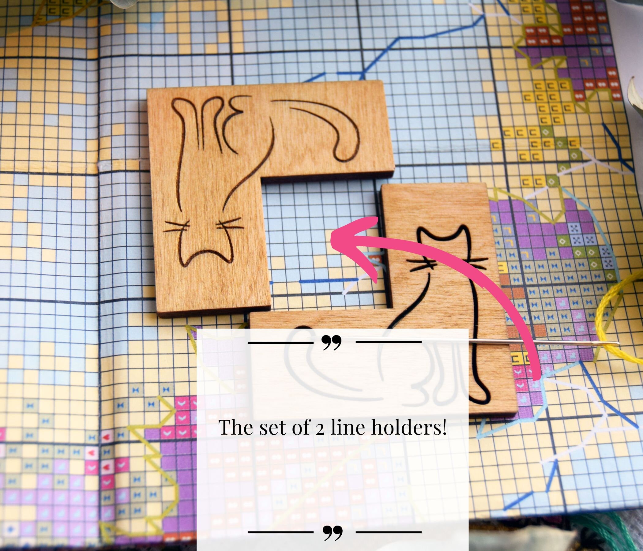 The Set of 2 Magnetic Cross Stitch Line Holders for Embroidery Kit ...