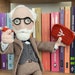 Sigmund Freud Amigurumi Bookshelf Decor, Handknitted Academician Doll ...
