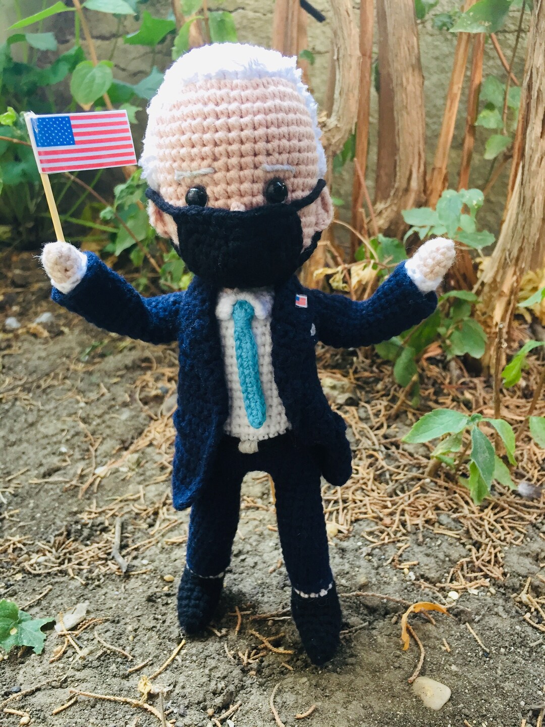Poseable President Joe Biden Crochet Figurine, Joe Biden Crochet Doll ...