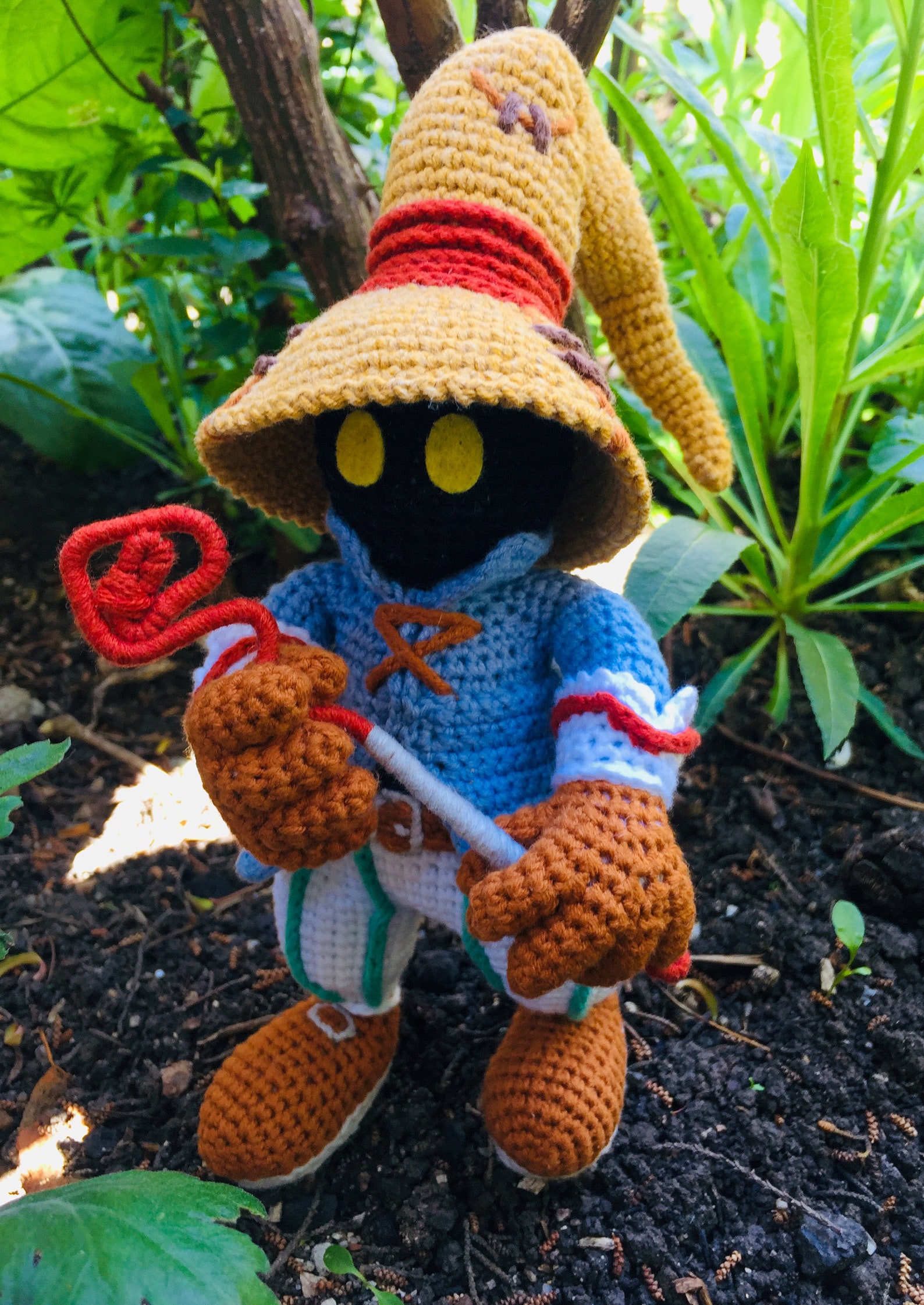 Black Mage Kawaii Crochet Art, Amigurumi Crochet Black Mage, Plush ...