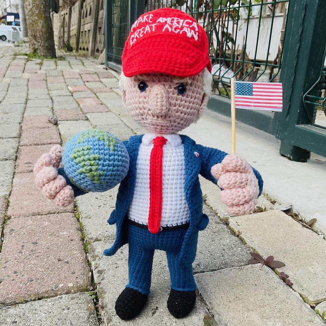 Donald Trump Crochet Amigurumi Doll, Handmade Political Figurine, Funny ...