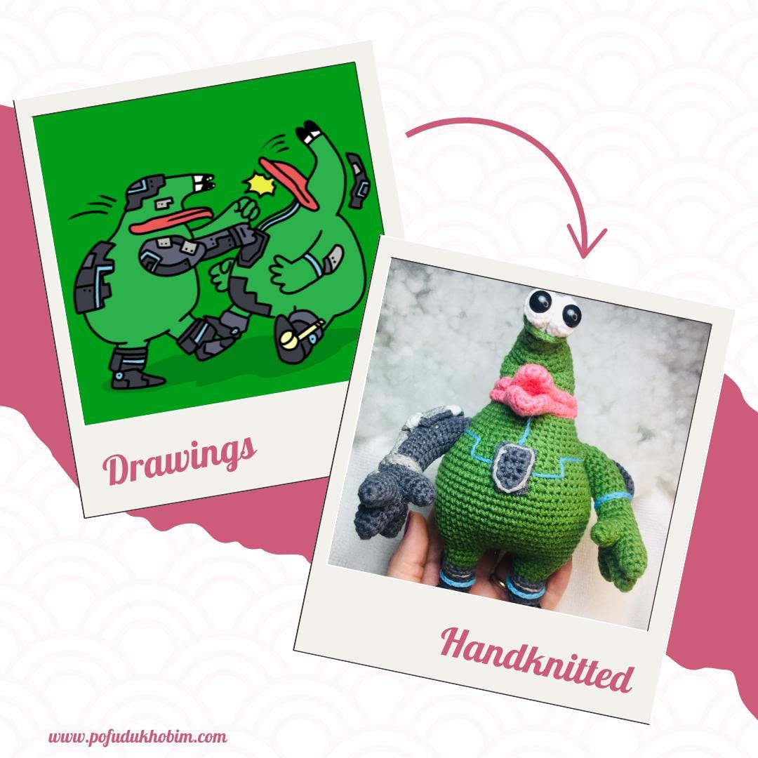 Custom Kids’ Drawing Plush – Premium Handmade Crochet Amigurumi Doll ...
