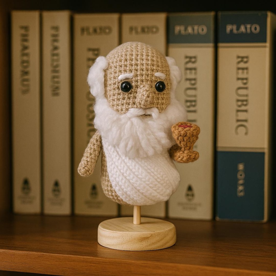 Socrates the Philosopher Amigurumi Bust – Handmade Crochet Desk Decor ...