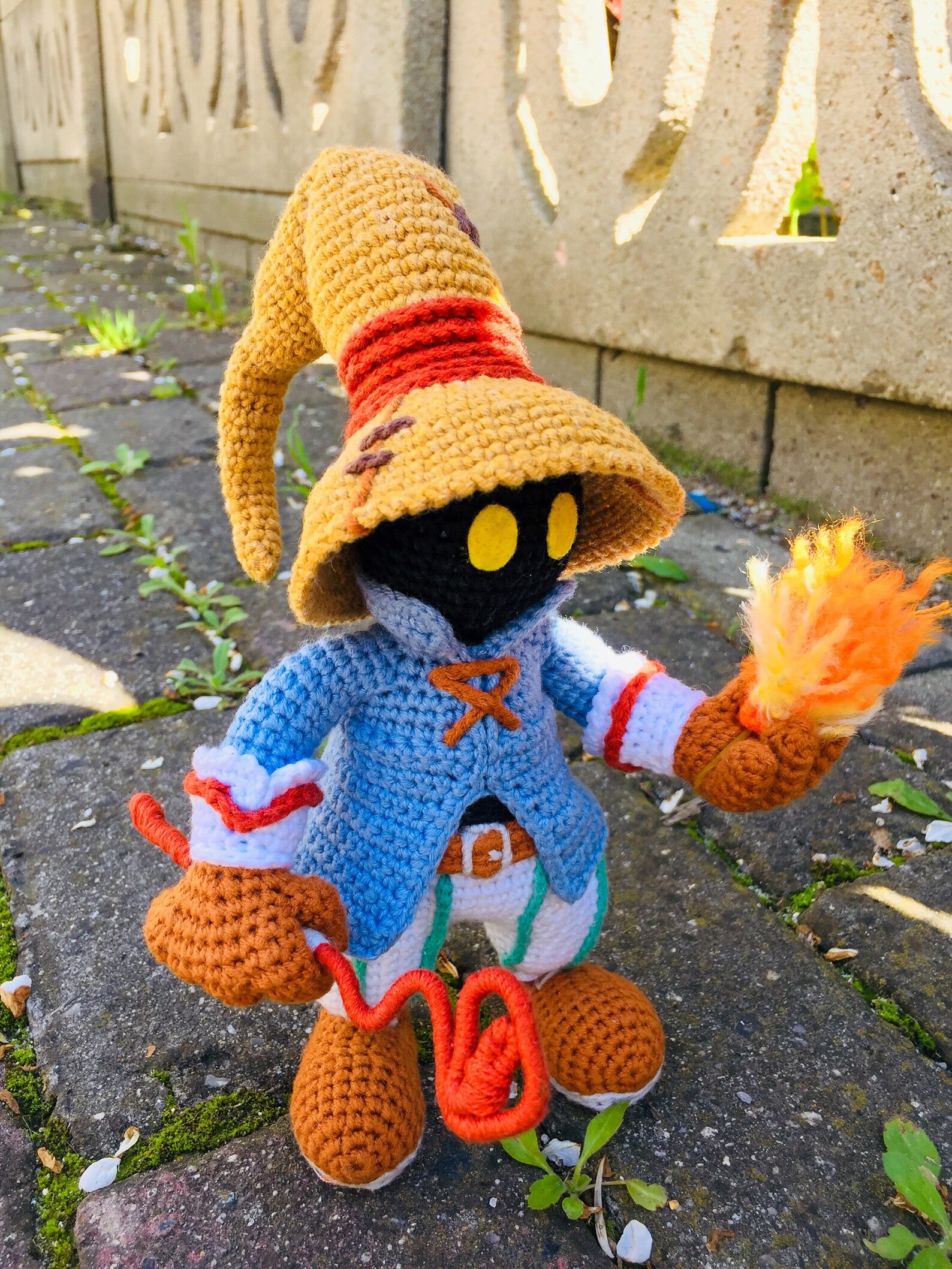 Black Mage Kawaii Crochet Art, Amigurumi Crochet Black Mage, Plush ...