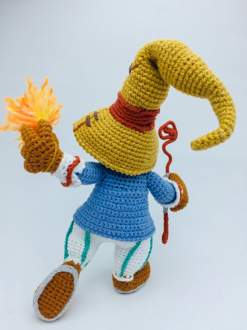 Black Mage Kawaii Crochet Art, Amigurumi Crochet Black Mage, Plush ...